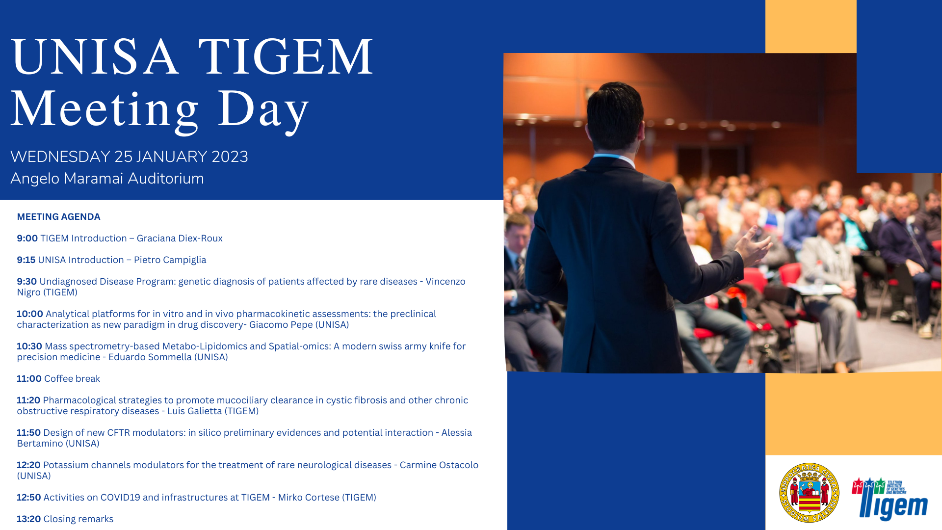 25/01/2023 UNISA Tigem Meeting Day — TIGEM